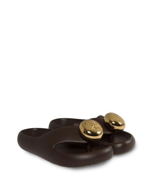 Loewe Logo-Engraved Flip-Flops in Brown | Lyst
