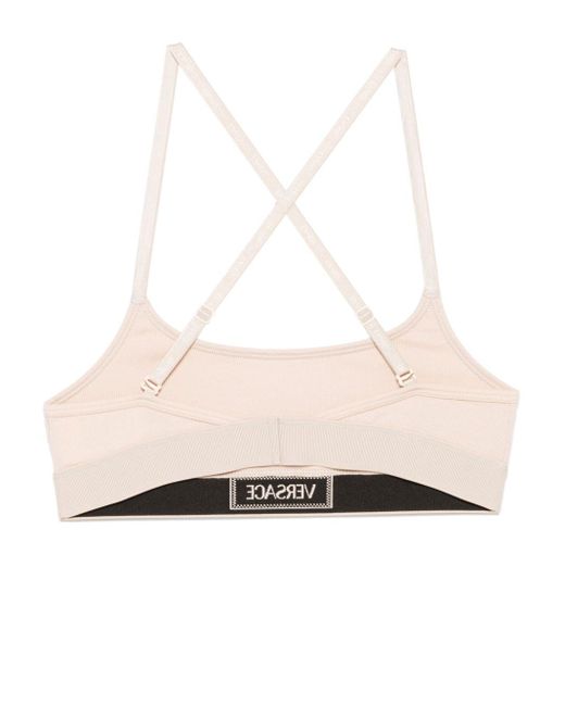 Versace 90s Logo-underband Bra in Natural | Lyst
