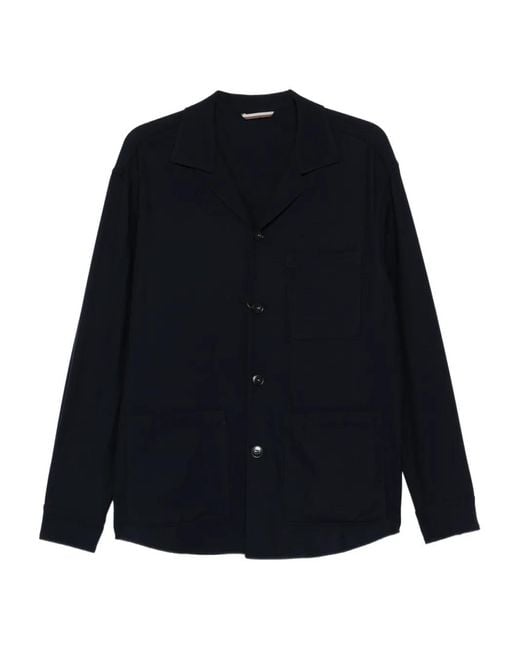 Canali Button-Up Jacket in Blue for Men | Lyst UK