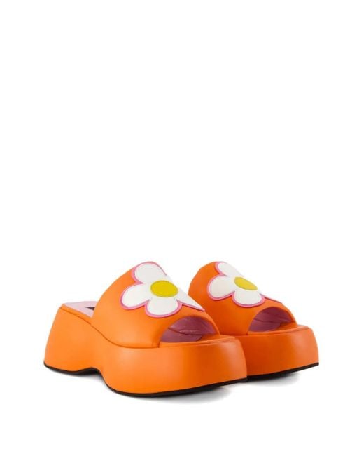 CAREL PARIS Flower Platform Mules in Orange | Lyst