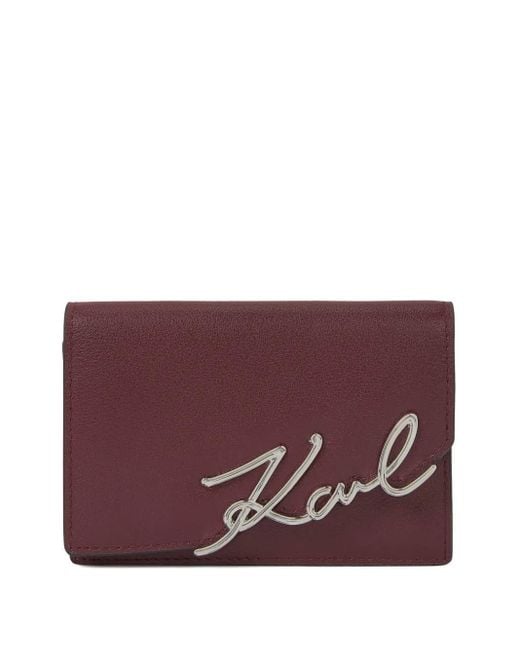KARL LAGERFELD Signature Karl Wallet in Purple | Lyst