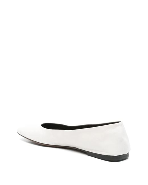 The Row Teo Ballet Flats in White | Lyst