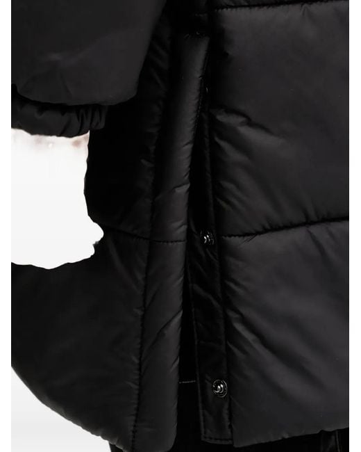 Vans Hooded Quilted Puffer Jacket in Black | Lyst UK
