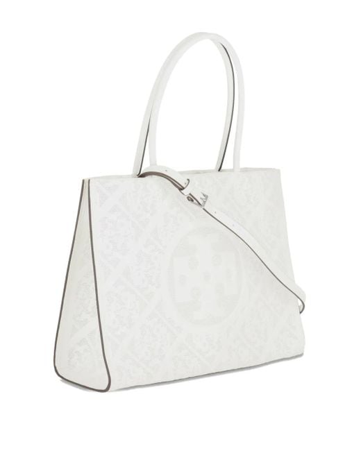 Tory Burch Cut-Out Pattern Tote Bag in White | Lyst