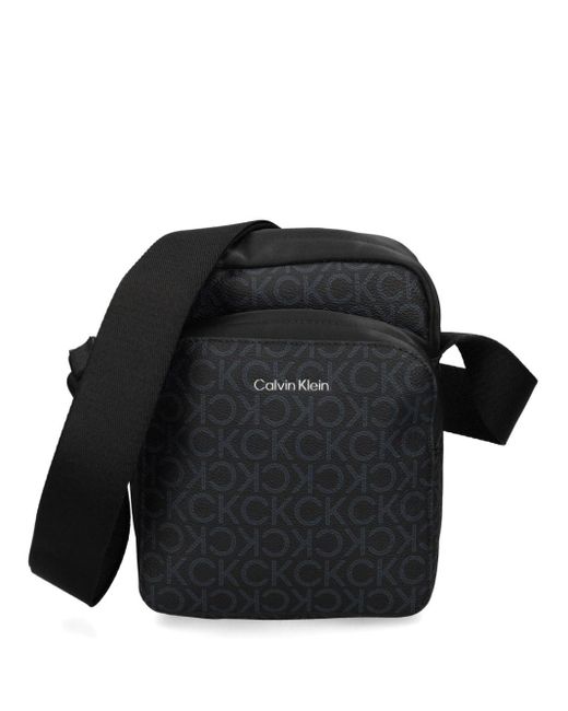 Calvin Klein Recycled Polyester Reporter Messenger Bag in Black for Men ...