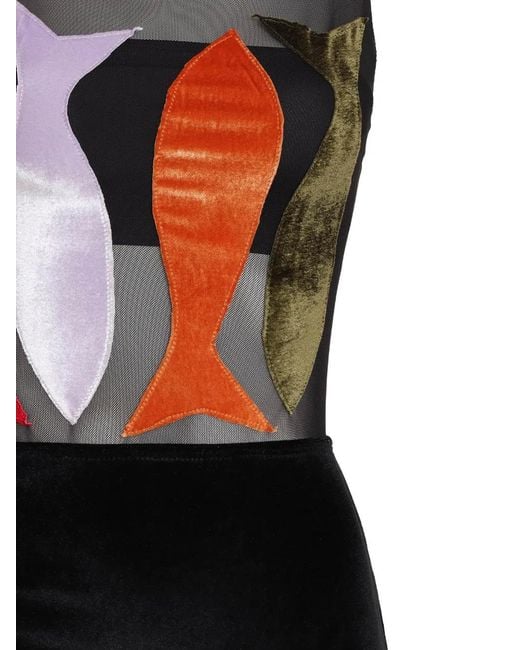 Brigitte Bardot Carnaval/Festival Sardinhas Fish-Appliqué Swimsuit in ...