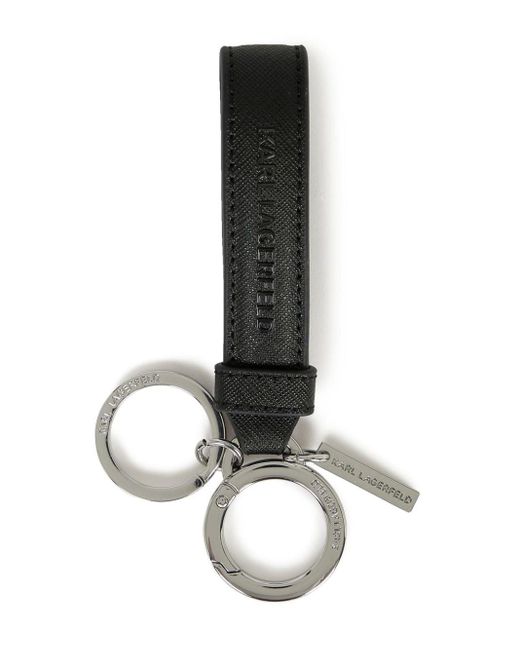 Karl Lagerfeld Essential Keychain in White for Men | Lyst