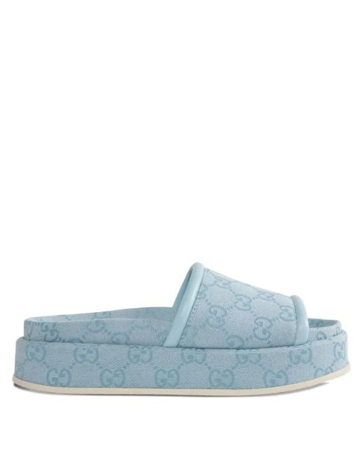 Gucci Clarice Slides in Blue | Lyst
