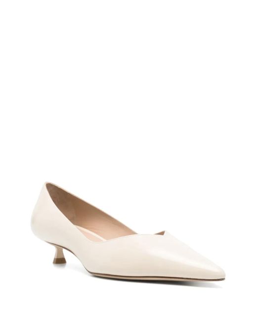 Stuart Weitzman 25Mm Leather Pumps in Natural | Lyst