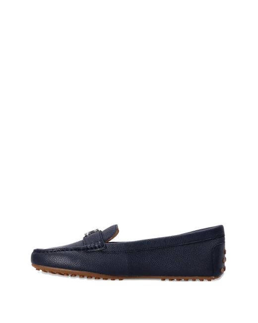 Polo Ralph Lauren Leather-textured Logo Loafers in Blue | Lyst