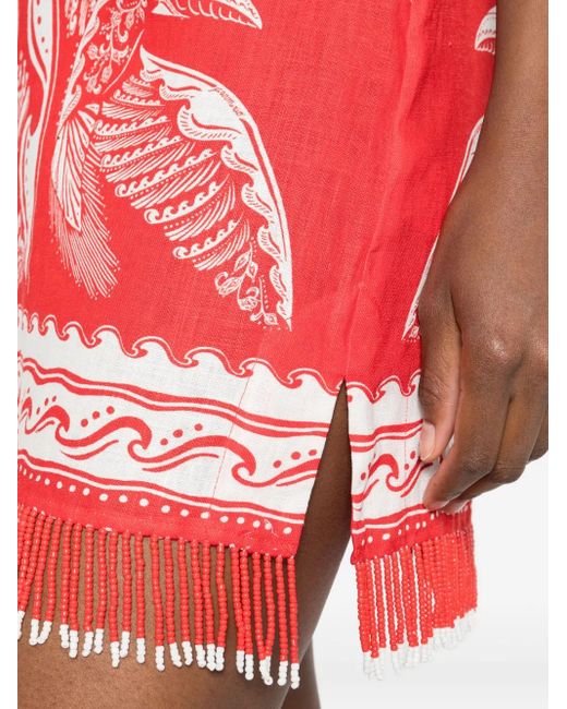 FARM Rio Majestic Coconut Tree Halter-Neck Mini Dress in Red | Lyst UK
