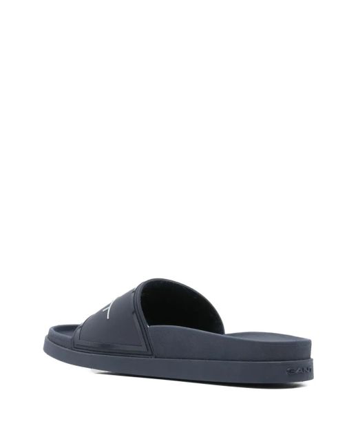 GANT Pierbay Logo-Embellished Sliders in Blue for Men | Lyst