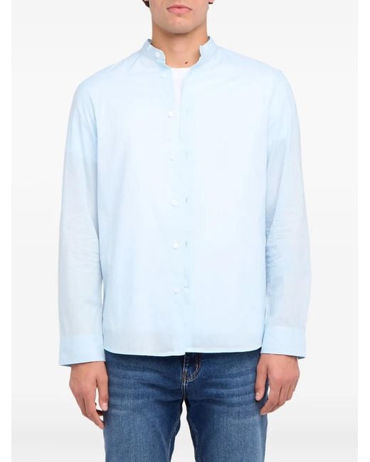 Zadig & Voltaire Officier Voile Cotton Shirt in Blue for Men | Lyst