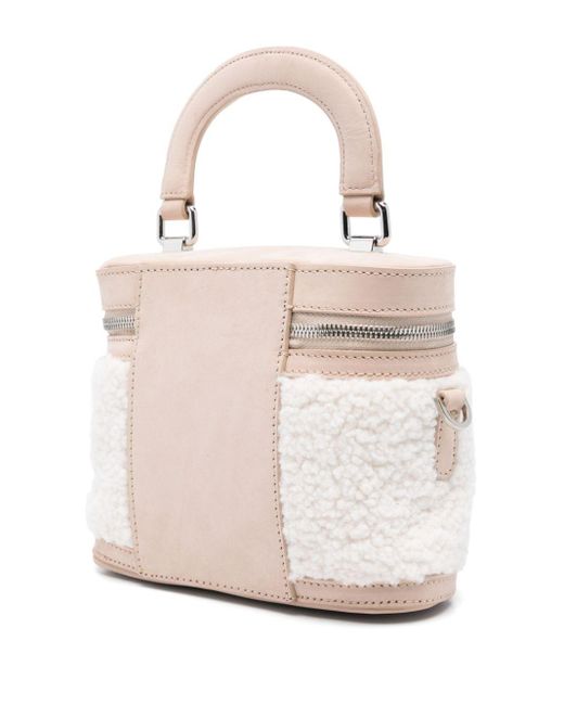 Peserico Faux-Shearling Tote Bag in White | Lyst