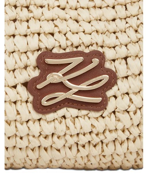 Karl Lagerfeld K/Autograph Shoulder Bag in Natural | Lyst UK
