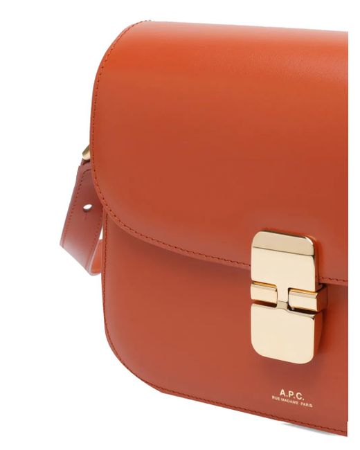 A.P.C. Small Grace Calf-Leather Shoulder Bag in Orange | Lyst