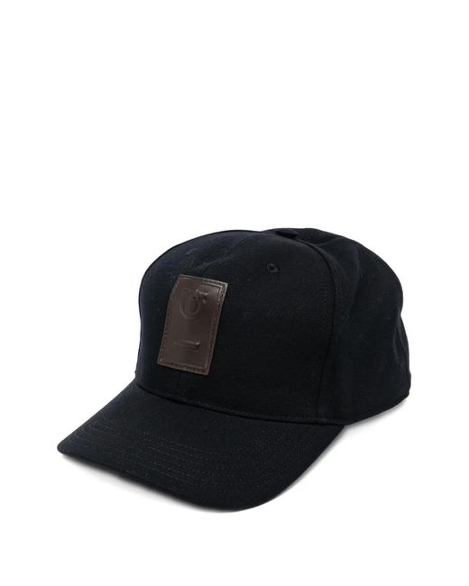 Ferragamo Logo-Patch Cotton Cap in Black for Men | Lyst UK