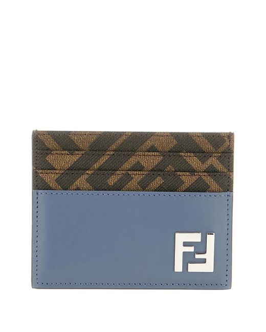 Fendi Ff-Logo Cardholder in Blue for Men | Lyst UK