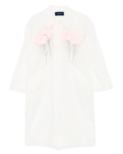Simone Rocha Stuffed Carnation Coat in White | Lyst