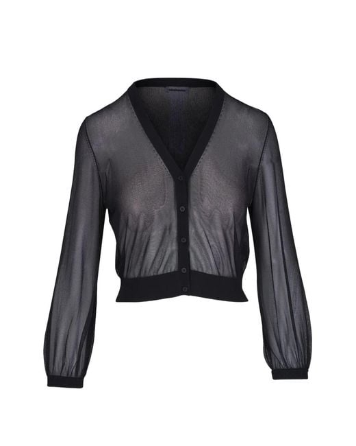 Akris Punto Sheer Cropped Cardigan in Black | Lyst UK