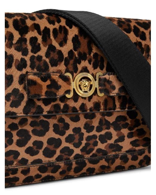Versace Leopard-Print Messenger Bag in Brown for Men | Lyst