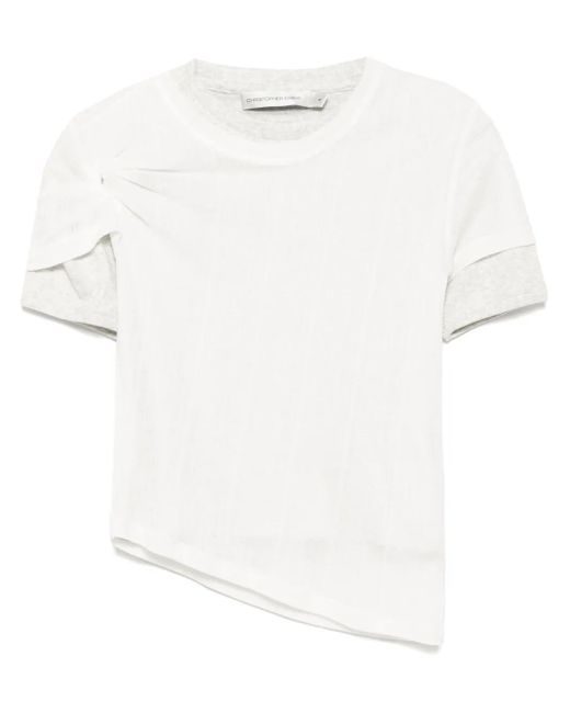 Christopher Esber Sheer Ribbed T-Shirt in White | Lyst