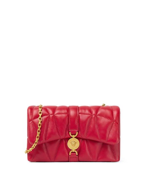 Versace Kleio Quilted Crossbody Bag in Red | Lyst