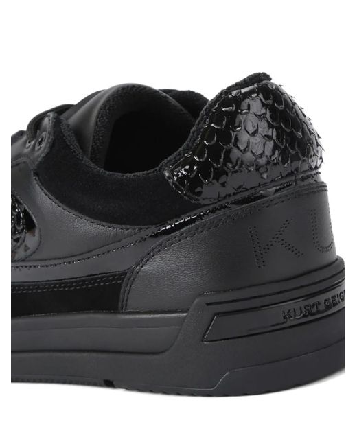 Kurt Geiger Kingsland Lizard Embossed Sneakers in Black for Men | Lyst UK