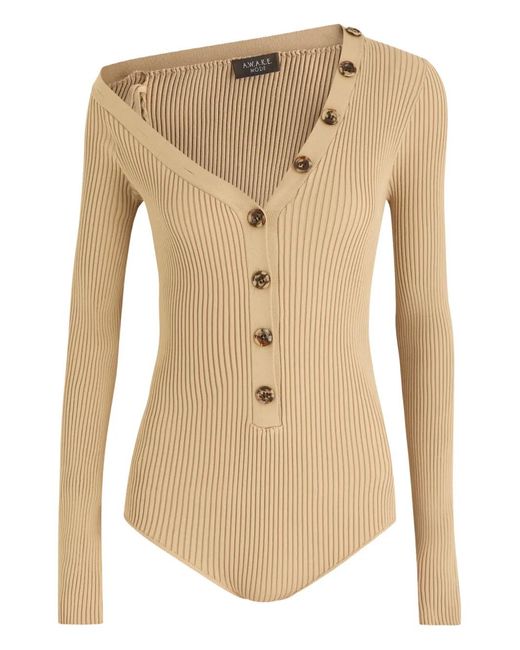 A.W.A.K.E. MODE Button-Up Bodysuit in Natural | Lyst UK