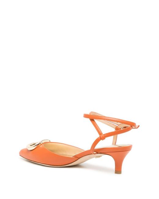 Dee Ocleppo Paige 50Mm Logo-Engraved Leather Pumps in Pink | Lyst