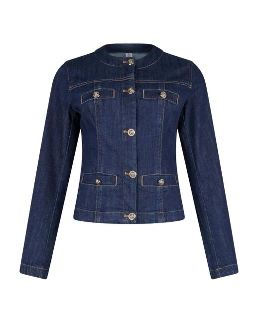Liu Jo Breast-Pocket Button Jacket in Blue | Lyst UK