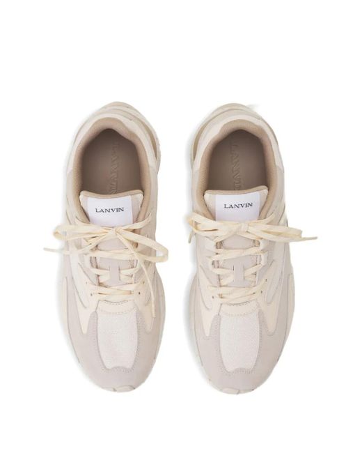 Lanvin Jla Panelled Lace-Up Sneakers in White | Lyst UK