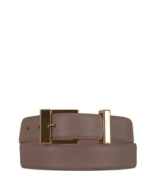 KHAITE Manhattan-Tone Buckle Belt in Brown | Lyst UK