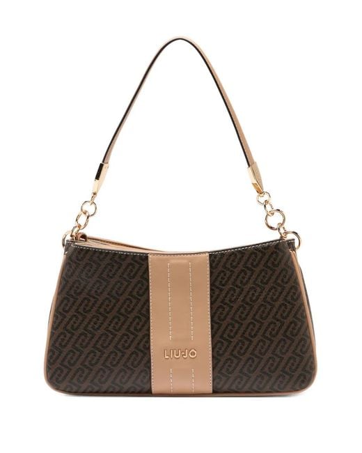 Liu Jo Monogram Detachable Shoulder Bag in Brown | Lyst UK
