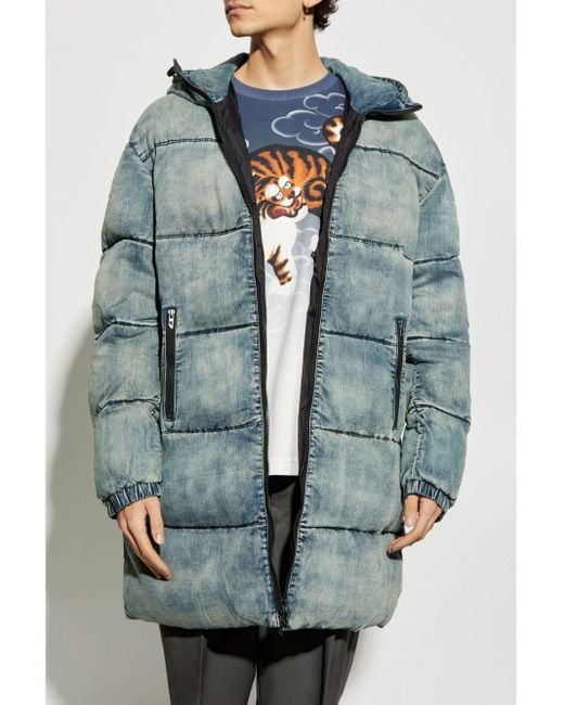 DIESEL Denim Padded Coat in Blue for Men | Lyst