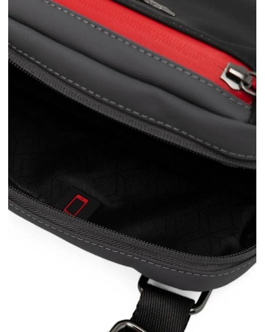 Aeronautica Militare Helix Logo-Detail Messenger Bag in Black for Men ...