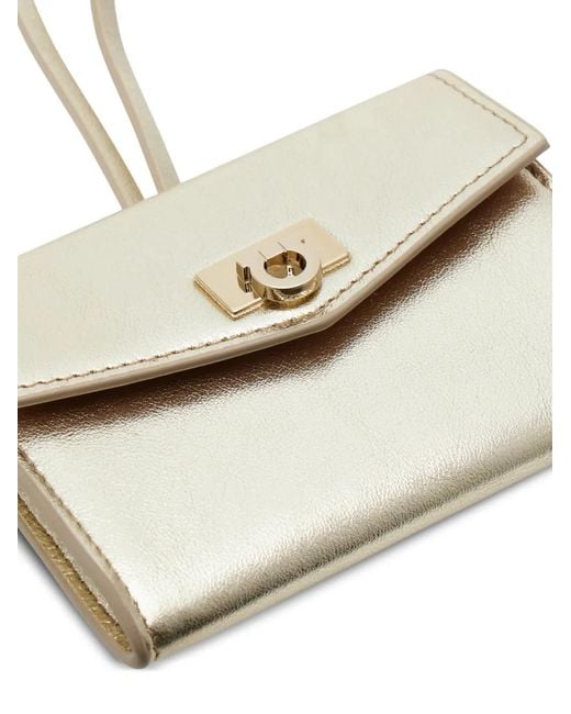 Ferragamo Leather Card Holder Charm in White | Lyst UK