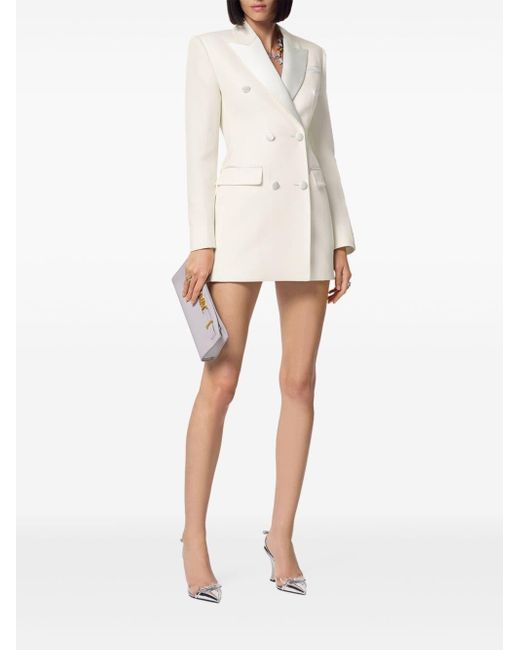 Versace Hourglass Tuxedo Blazer in White | Lyst Versace Hourglass Tuxedo Blazer in White | Lyst