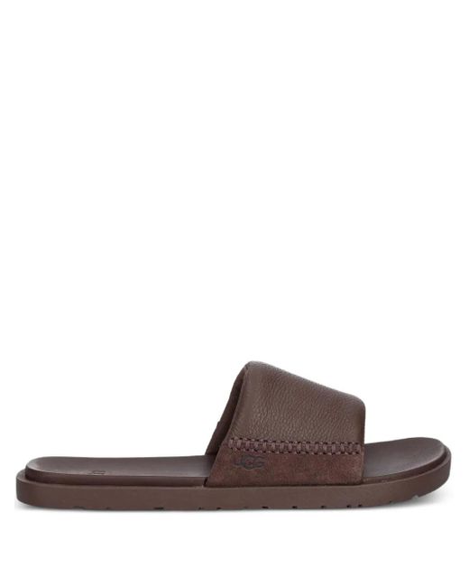 UGG Seaside Ii Leather Slides in Brown for Men | Lyst