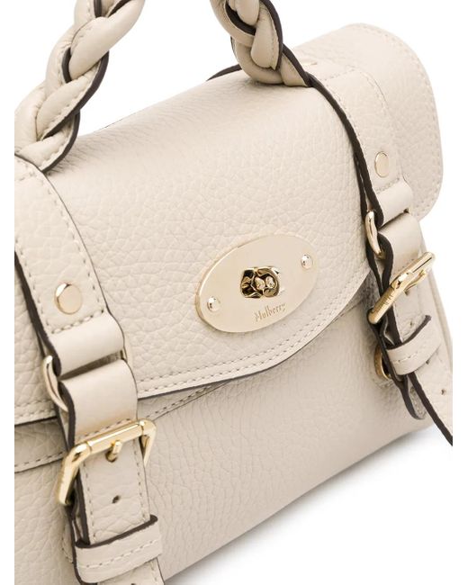 Mulberry Mini Alexa Heavy Ivory Colored Leather Handbag | Lyst UK