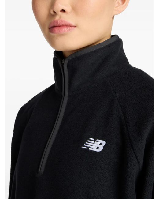New Balance Half-Zip Fleece Sweatshirt in Blue | Lyst UK