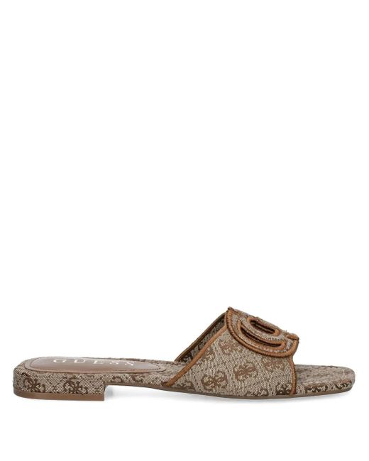 Guess Tarishae Slides in Brown | Lyst