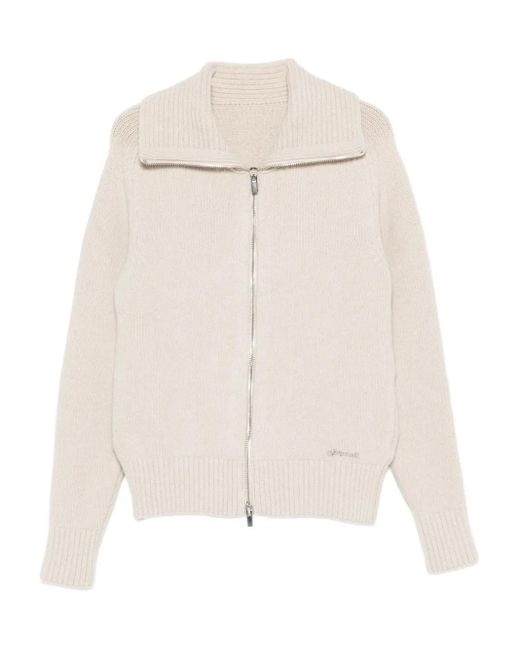 Jacquemus Zip-Collar Cardigan in Natural | Lyst UK