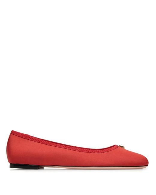 Bally Emblem Logo-Plaque Ballerina Flats in Red | Lyst UK