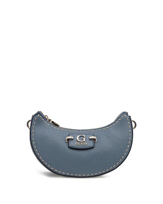 Guess Logo-Lettering Crossbody Bag in Blue | Lyst
