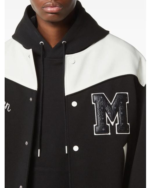 MCM München Ponte Varsity Bomber Jacket in Black | Lyst UK