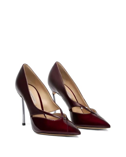 Casadei 100Mm Blade Pantera Cut-Out Heeled Pumps in Brown | Lyst