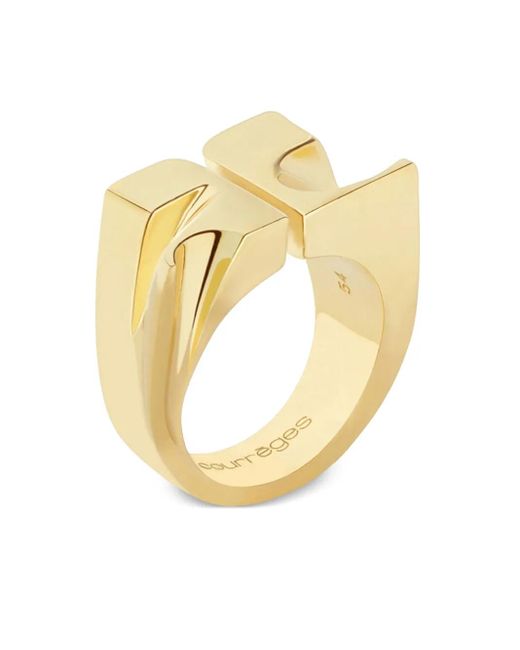 Courreges Ac Signet Ring in Metallic | Lyst