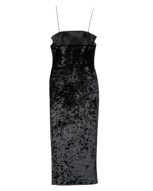 CHRISTIAN BOARO Velvet-Crushed Satin-Panel Dress in Black | Lyst UK