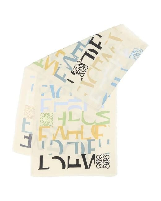 Loewe Logo-Pattern Scarf in Metallic | Lyst UK